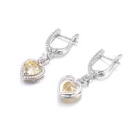 China OEM Love Heart Diamond Earrings 925 Sterling Silver Love Heart Earrings for sale