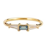 China Fine Jewelry Three Stone Diamond Rings Customized for Women in 14K 18K Gold Plated for sale