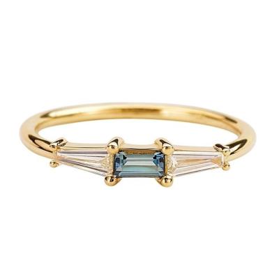 China Fine Jewelry Three Stone Diamond Rings Customized for Women in 14K 18K Gold Plated for sale