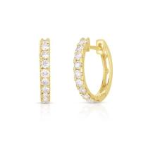 China Jewelry Type EARRINGS 18K Gold Plated CZ Sleeper Hoop For Women's 925 Sterling Silver for sale