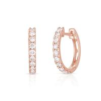 China Jewelry Type EARRINGS 18K Gold Plated CZ Sleeper Hoop For Women's 925 Sterling Silver for sale