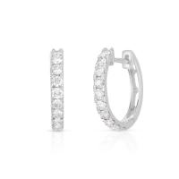 China Jewelry Type EARRINGS 18K Gold Plated CZ Sleeper Hoop For Women's 925 Sterling Silver for sale