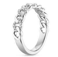 China Micron Pave CZ 18K Gold Plated Stacking Chain Link 925 Sterling Silver Women's Rings for sale