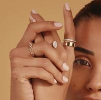 China Micron Pave CZ 18K Gold Plated Stacking Chain Link 925 Sterling Silver Women's Rings for sale