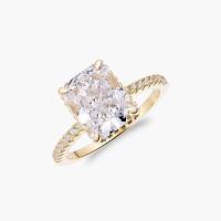 China Silver Plated Baguette Blue Diamond 5A Ice Cut CZ Wedding Engagement Ring For Women 925 Sterling Silver for sale