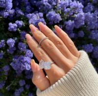 China 925 Sterling Silver Two Stone Engagement Ring With Prong Setting And White CZ Stones for sale