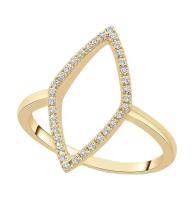 China Engagement White CZ Rhombus Statement Ring Gold 925 Sterling Silver Jewelry for Women for sale