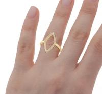 China Engagement White CZ Rhombus Statement Ring Gold 925 Sterling Silver Jewelry for Women for sale