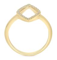 China Engagement White CZ Rhombus Statement Ring Gold 925 Sterling Silver Jewelry for Women for sale