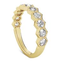China US5-US11 Honeycomb Wedding Band Gold Plated 925 Sterling Silver Ring for sale