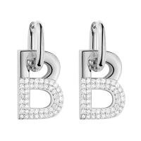 China Women Accessories B Hoop Earrings in Brass with Custom Initial Letter and Gold Plating for sale