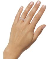 China 3 Pieces Pave Ring Set Rhodium Plated Wave Ring Sterling Silver for sale