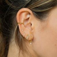 China ODM 925 Sterling Silver Hoop Earrings Medium With Small 18K Gold Vermeil Plating for sale
