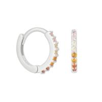 China ODM 925 Sterling Silver Hoop Earrings Medium With Small 18K Gold Vermeil Plating for sale
