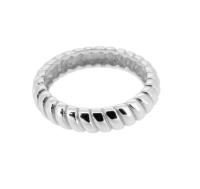 China Width 6mm Silver Twist Engagement Ring 18K Gold Rhodium Color Twist Silver Ring for sale