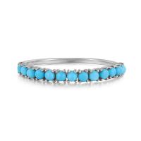 China Custom Jewelry Half Turquoise Gold Plated Durable Delicate 925 Silver Rings Fashion for sale
