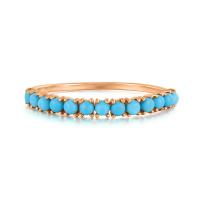 China Custom Jewelry Half Turquoise Gold Plated Durable Delicate 925 Silver Rings Fashion for sale