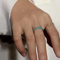 China Custom Jewelry Half Turquoise Gold Plated Durable Delicate 925 Silver Rings Fashion for sale