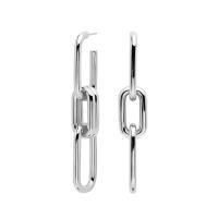 China Gold Plated Silver Customized Logo Long Chain Drop Earrings For Women'S Shopping for sale