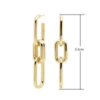 China Gold Plated Silver Customized Logo Long Chain Drop Earrings For Women'S Shopping for sale