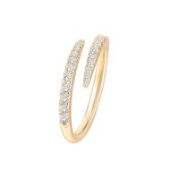 China 14K Gold Plated Cubic Zirconia Open Twist Eternity Band Ring ECO Friendly for sale