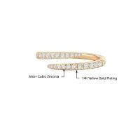 China 14K Gold Plated Cubic Zirconia Open Twist Eternity Band Ring ECO Friendly for sale