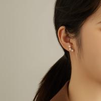 China 18K Gold Plated 925 Sterling Silver Star Cubic Zirconia Stud Earrings for Women Accessories for sale