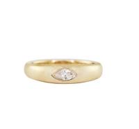China Jewelry Type Rings Vintage 18K Gold Plated Emerald Baguette Dome Gemstone Rings for Women for sale