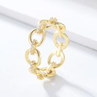 China Delicate Chain Shape CZ Diamonds Eternity Rings 925 Sterling Silver for Men's Jewelry for sale