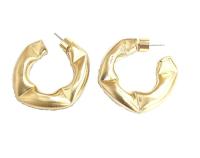 China Customize Thick Brass Hoop Earrings Polished Small Brass Hoop Earrings for sale