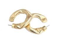 China Customize Thick Brass Hoop Earrings Polished Small Brass Hoop Earrings for sale