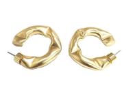 China Customize Thick Brass Hoop Earrings Polished Small Brass Hoop Earrings for sale
