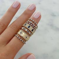 China Blue Sapphire White CZ Eye Women Eternity Band Brass Eternity Ring For Women for sale