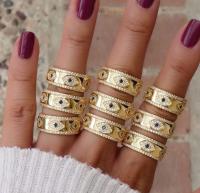 China Blue Sapphire White CZ Eye Women Eternity Band Brass Eternity Ring For Women for sale