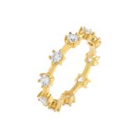 China 925 Sterling Silver Simply 18K Gold Vermeil Prong Setting Eternity Band Thin Women Rings for sale