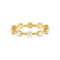 China 925 Sterling Silver Simply 18K Gold Vermeil Prong Setting Eternity Band Thin Women Rings for sale