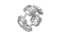 China Emerald White CZ Women Eternity Band Baguette 18K Gold 925 Sterling Silver Rings for sale