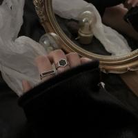 China 14K Gold Plated Black Agate Cuff Rings in 925 Silver for Style-conscious Individuals for sale