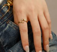 China Size 4-10 CZ Stone Ring 18K Gold Open Snake 925 Sterling Silver Animal Rings for sale