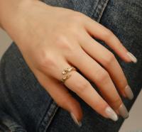 China Size 4-10 CZ Stone Ring 18K Gold Open Snake 925 Sterling Silver Animal Rings for sale