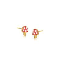 China Chubby Mushroom Earrings 925 Childrens Sterling Silver Earrings for sale