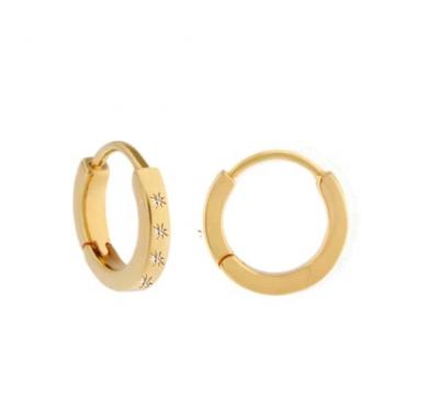 China Stylish EARRINGS 14K Gold Vermeil Star Set Diamond Hugging Hoops For Effortless Style for sale
