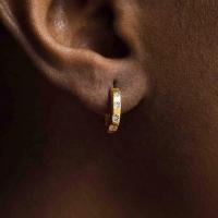 China Stylish EARRINGS 14K Gold Vermeil Star Set Diamond Hugging Hoops For Effortless Style for sale