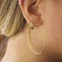 China Stylish EARRINGS 14K Gold Vermeil Star Set Diamond Hugging Hoops For Effortless Style for sale