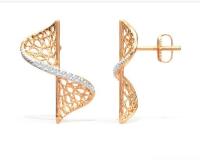 China 2024 Earring Set with Pave Setting Technology and Cubic Zirconia Swerve Twist Studs for sale