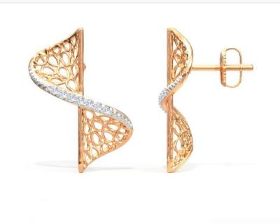 China 2024 Earring Set with Pave Setting Technology and Cubic Zirconia Swerve Twist Studs for sale