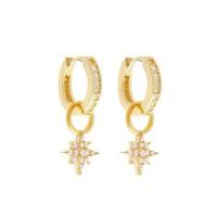 China 925 Sterling Silver Mini Starburst Pave CZ Huggie Earrings with Fast and Safe Shipping for sale