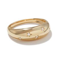China Eternity Band Rings Brazilian 18K Gold Jewelry Star 925 Sterling Silver Dome Women's Ring for sale