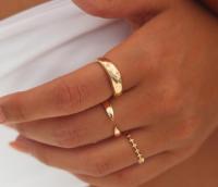 China Eternity Band Rings Brazilian 18K Gold Jewelry Star 925 Sterling Silver Dome Women's Ring for sale