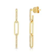 China Retro Paperclip Rectangle Chain Earrings in 925 Sterling Silver for Ladies' Night for sale
